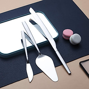 Silverware Serving Set 10 Pieces, Berglander Stainless Steel Flatware Serving Set, Serving Spoon, Silver Serving Utensil, Anti Rust(10 Pieces)