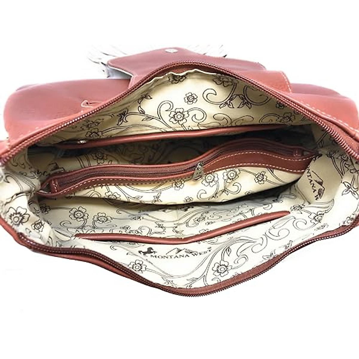 Turquoise and Fringe Western Shoulder Bag - Tan