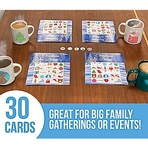 Regal Games - Holiday Bingo Set - Classroom Size Game Kit - Includes 30 Bingo Cards, 280 Bingo Marking Chips, 24 Calling Chips - 8” x 7” Cardstock
