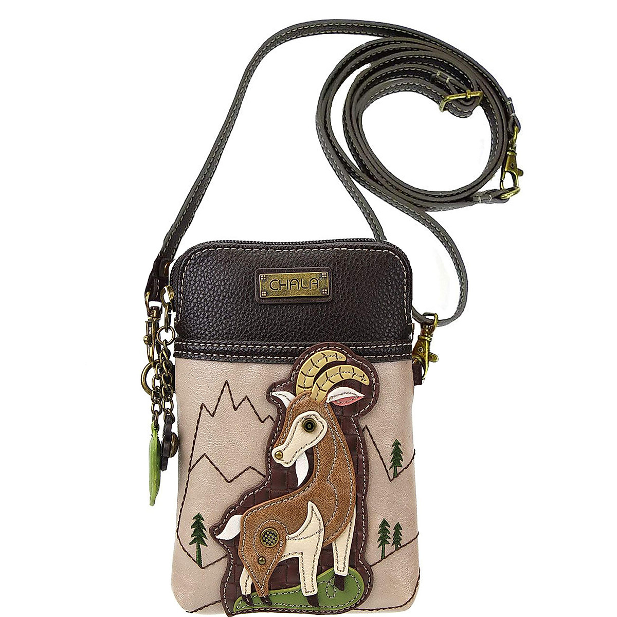 Chala Handbags Goat Cellphone Crossbody Handbag - Goat Lover Farmer