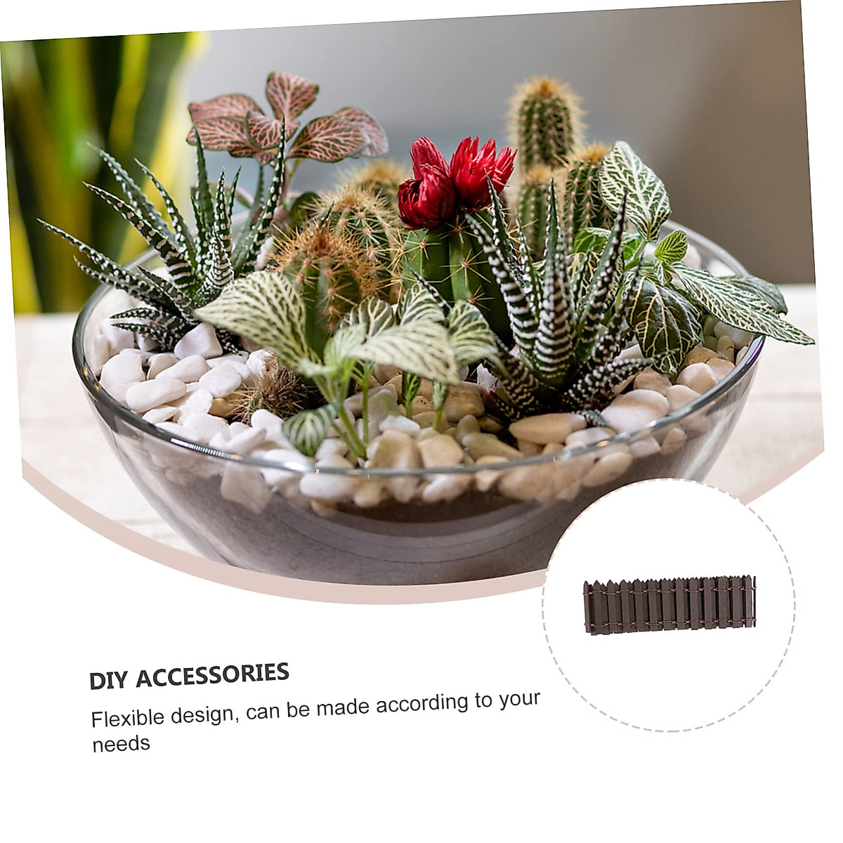 Happyyami Mini Wood Picket Fence Rustic Christmas Decor Mini Plants Border Fencing Garden Fence No Dig Fence Brown Outdoor Christmas Decorations Miniature Fence Fairy Child Flower Bed Wooden