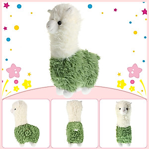 Chalyna 2 Pieces Llama Stuffed Animal 10 Inches Cute Llama Alpaca Plush Toy Gifts for Girls Boys Birthday Home Wedding Christmas Party Decorations(Green, Pink)