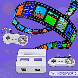 DIANVEN Super Retro Game Console HDMI - Classic Edition Mini Retro Game System Built-in 777 Classic Video Games and 2 Controllers, Plug and Play Old-School Gaming System for Adults and Kids