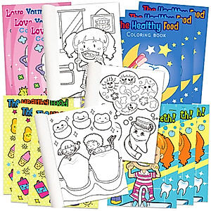 ArtCreativity 20 Packs, 5" x 7" Dental Coloring Books for Kids, Small Teeth Color Booklets, 6 Pages Dental Education for Kids, Birthday Party Supplies, Art Gifts for Boys and Girls Kid Age 3+