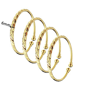 Yongkan Jewelry 4pcs Ethiopian Jewelry Dubai Gold African Bangles & Bracelets For Women Men