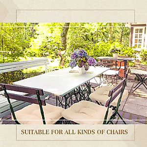 Thyle 10 Pcs Outdoor Cushions Tufted Seat Cushions, 19 x 19 Inches Water Resistant Square Patio Seat for Outdoor Patio Furniture(Cream Color)