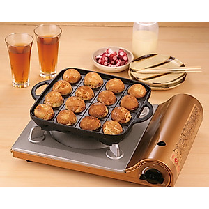 Iwatani Takoyaki Grill Pan , Medium, Black
