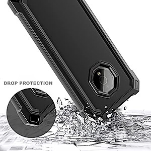 WDHD Case for Nokia C200 with Tempered Glass Screen Protector, Full-Body Protective Shockproof Rugged Bumper Cover, Impact Resist Durable Phone Case (Black)