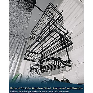 Consumest Shower Caddy, Shower Caddy Over Shower Head with Soap Holder, No Drilling Hanging Shower Organizer with 4 Movable Hooks, Rustproof & Waterproof Shower Storage Rack