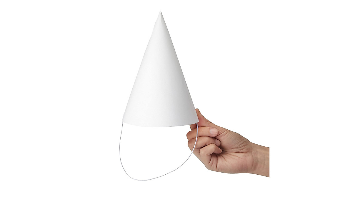 Bright Creations White Party Hats - 50 Pack for Crafts