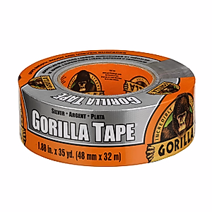 Gorilla Tape, Silver Duct Tape, 1.88" x 35 yd, Silver, (Pack of 1)