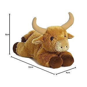 Aurora® Adorable Flopsie™ Toro Bull™ Stuffed Animal - Playful Ease - Timeless Companions - Brown 12 Inches
