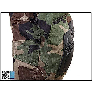 Paintball Equipment Men Airsoft Hunting Combat BDU Pants Gen3 Tactical Pants with Knee Pad Woodland (L(34))
