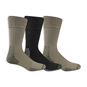 Dr. Scholl's Men's Advanced Relief Blisterguard - 2 & 3 Pair Packs Sock, Multi-colored (Khaki/Black), 6.5-12 US