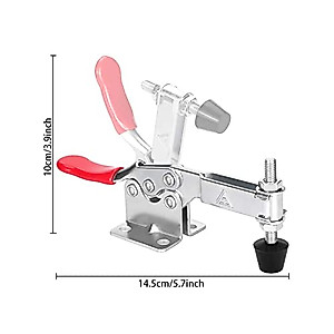 chfine 10 Pack Hold Down Toggle Clamps Woodworking Latch Antislip Red Hand Tool Holding Capacity Antislip Horizontal Heavy Duty Toggle Clamp 201B 220lbs Quick Release Tool