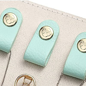Vlando Travel Jewelry Case Box Bag Rollie Portable Jewelry Roll,PU Leather Jewelry Storage for Girl Women Mother GIft