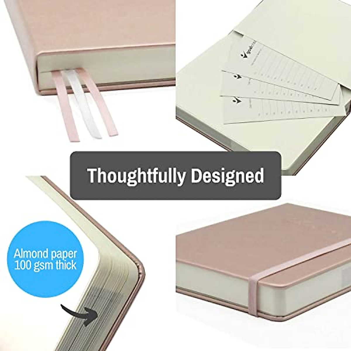 Goal Crazy Undated Planner - 90 Day Guided Journal, 2023 2024 Weekly Organization, Productivity Habit Tracker, Inspirational, Life Setting, Rose Gold, Pink Leather, Almond Pages