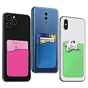 Tek Styz PRO Stick on Wallet Works for Zen Mobile Admire Fab with Room for 3 Cards/ID/Money 3pack (Blue,Green,Pink)