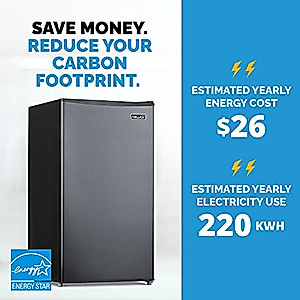 NewAir 3.3 Cu. Ft. Compact Mini Refrigerator with Freezer in Gray, Can Dispenser and Energy Star, Perfect for Dorm Rooms, Bedrooms, Home Offices, and RV Vans