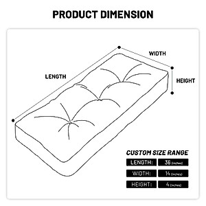 Lokex Bench Cushion,36x14x4 Inch Double Piping Waterproof Bench Cushions for Outdoor Furniture,Non-Slip Window Seat Cushions Indoor,Green