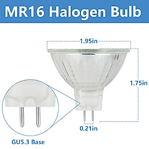 YEGRUEB MR16 Halogen Bulb 12V 35W GU5.3 Bi-Pin Base, 2800K Warm White, Dimmable, High Output for Track Light, Landscape(Pack of 6)