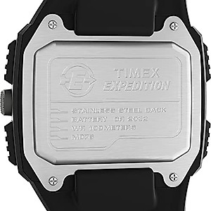 Timex Men's Expedition Grid Shock 50mm Quartz Resin Strap, Black, 16 Casual Watch (Model: TW4B24900VQ)