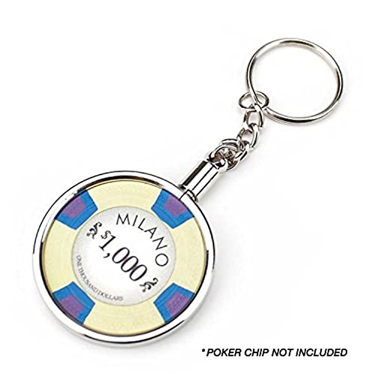 Brybelly Chrome Plated Poker Chip Holder Key Chain