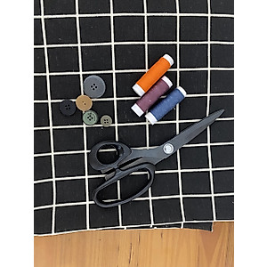 Mxeiwzx Left-Handed Scissors for Adults, 8 Inch Titanium Coating with Stainless Steel Blade, for Dressmaking, Leather Professional Sewing Fabric, Crafting and Home General Use, Black