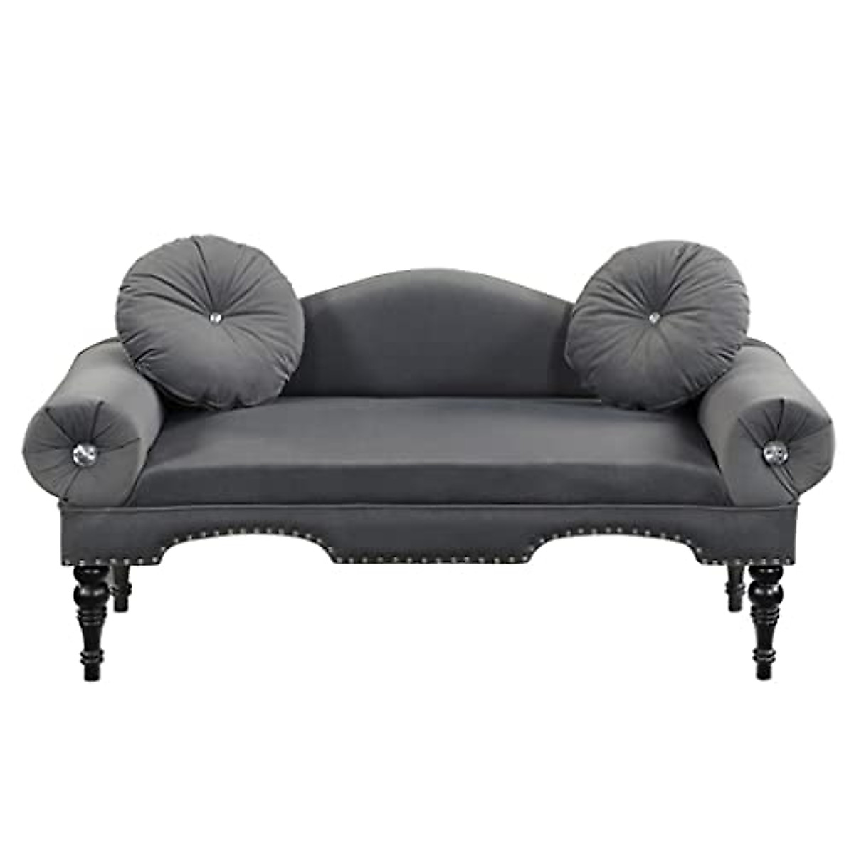 Sofas 54” Width Velvet Upholstered Loveseat Sofa Accent Bedside Entryway Bench 2 Seater Couch Settee for Living Room