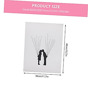 SHOWERORO Fingerprint Check-in Painting Guestbook Personalized Book Guest Book Wedding Signature Photo Frame Wedding Book for Wedding Supplies Chemical Fiber Canvas Balloon Substitute Bride
