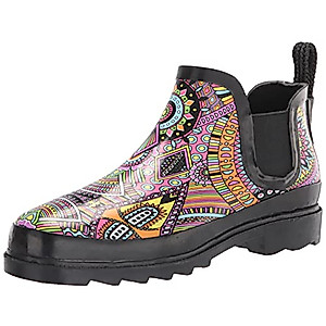 Sakroots Women's Rhyme Rain Bootie Boot, Rainbow Wanderlust, 10