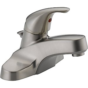 Peerless Centerset Bathroom Faucet Brushed Nickel, Bathroom Sink Faucet, Single Handle, Drain Assembly, Brushed Nickel P136LF-BN