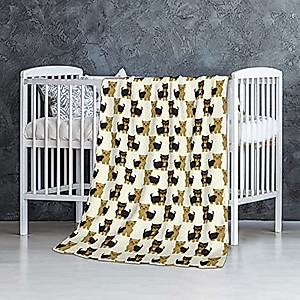 Yorkshire Terrier Cute Yorkie Dog Pet Fleece Blanket - All Season 300GSM Lightweight Plush Fuzzy Cozy Soft Flannel Throw Blanket for Bed Sofa Couch Travel Camping 30x50 inches