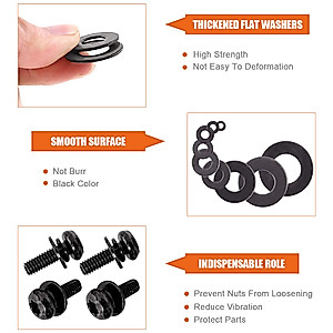 Rustark 550-Pcs [9 Sizes] Black Zinc Plated Alloy Steel Flat Washers Set Hardware Assortment Kit - M2 M2.5 M3 M4 M5 M6 M8 M10 M12