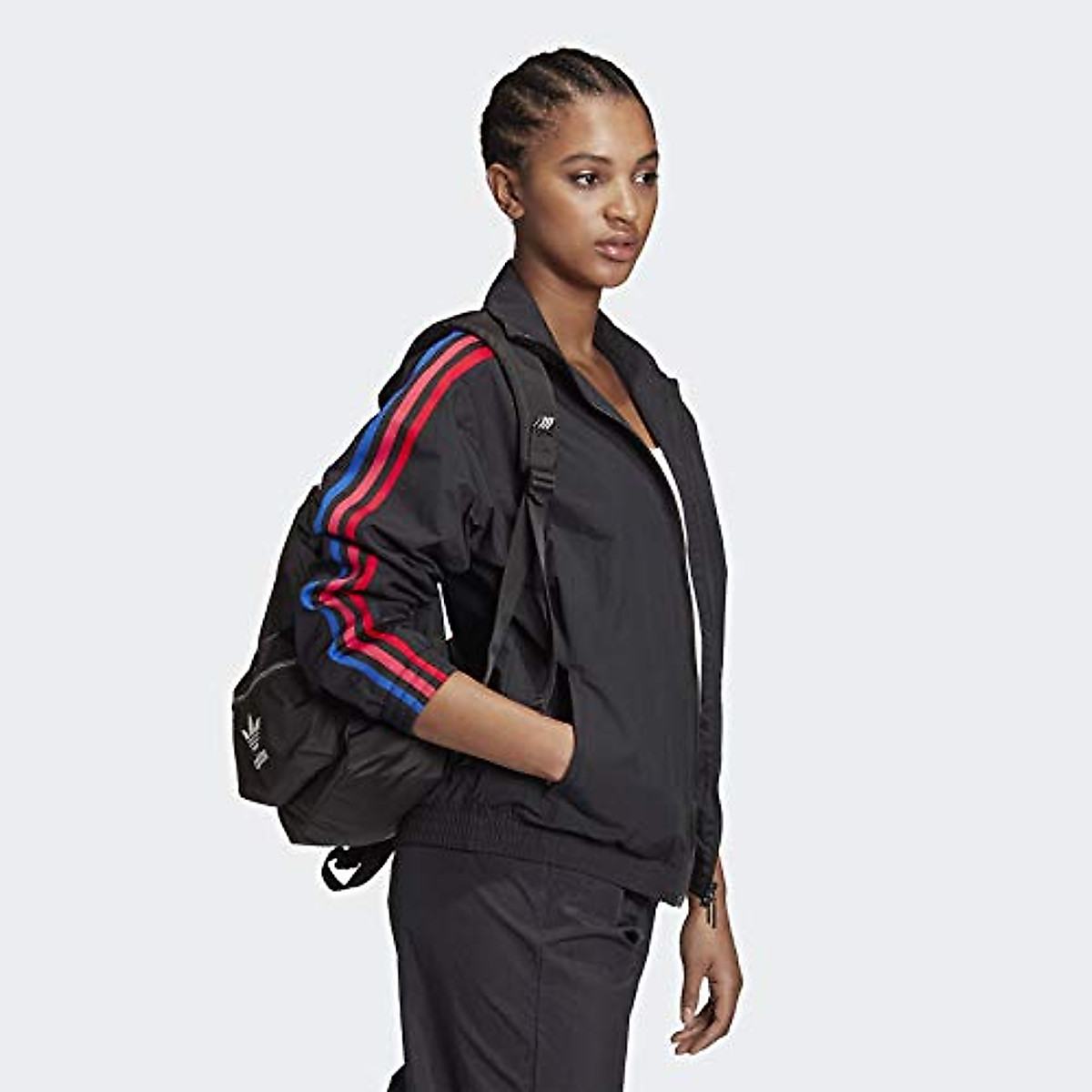 adidas Originals womens Track Jacket Black/Multicolor Small