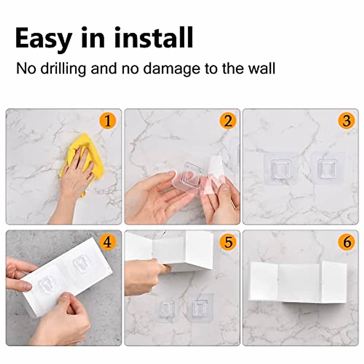 10 Pairs Double Sided Adhesive Hooks 5KG(Max) -Wall Hooks for Hanging,Without Punching and Nails,Transparent Hook Easy to Paste for Kitchen Bathroom Hooks,20 Psc