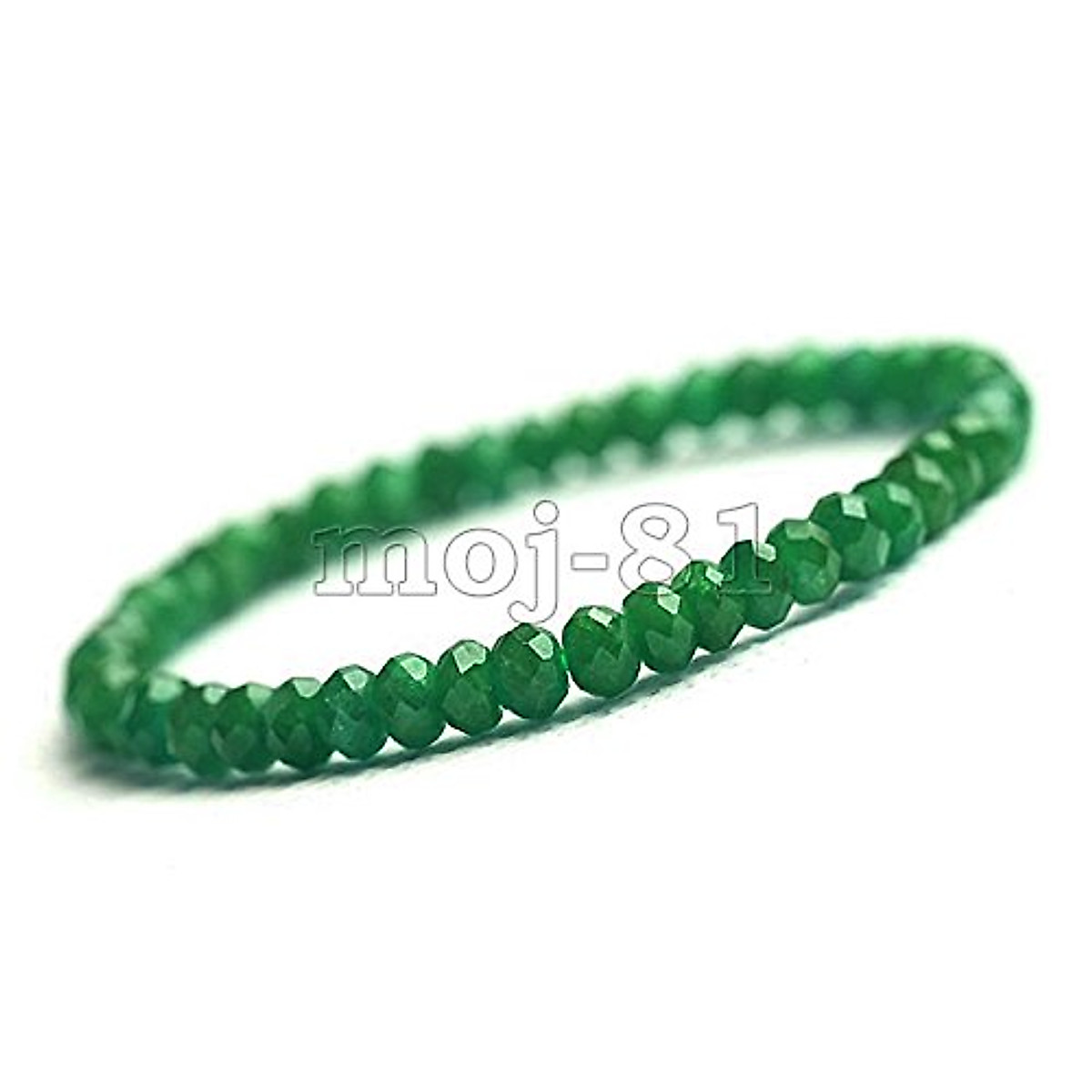 Natural 2x4mm Faceted Green Emerald Gemstone Beads Stretchy Bracelet 7.5'' AAA