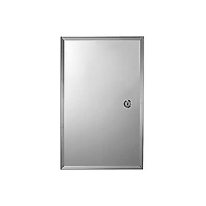 Croydex WC846005AZ Trent Stainless Steel Lockable Surface Mount Medicine Cabinet with Keys, 15.7 x 9.8 x 5.2 In.
