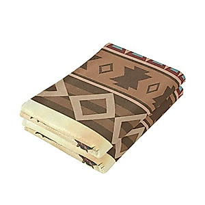 PATINISA Brown Horse Hand Towels for Bathroom Set of 2 Azetc Boho Ethnic Style Native American Western Horse Soft Absorbent Kitchen Dish Towels Decorative Bathroom Towel for Hair,Guest,Gym,Spa 14"x28"