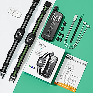 Heaflex Dog Shock Collar with Remote, Dog Training Collar for Small Medium Large Dogs, Electronic Dog Collar Rechargeable with Shock Mode, 3 Safe Training Modes, Range up to 1640ft, for 2 Dogs （Black）