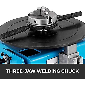 Mophorn 10KG Rotary Welding Positioner Turntable Table 110V Mini 0 to 90° Welding Positioner Positioning Turntable 2.5 Inch 3 Jaw Lathe Chuck 180mm Portable Welder Positioner Turntable Machine