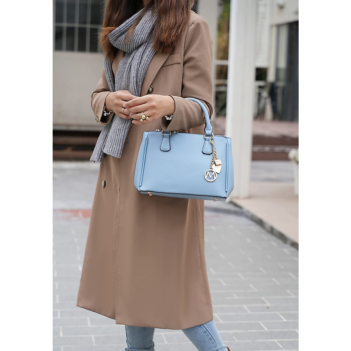 MKF Collection Satchel Bags for Women With Wristlet Wallet, Vegan Leather Shoulder Pocketbook Handbag Purse