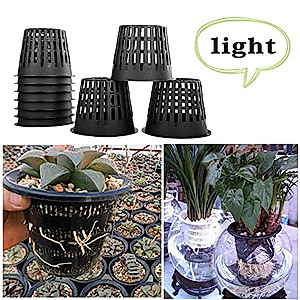 50 PCS 3 Inch Heavy Duty Net Pots,Hydroponic Cups,Garden Plastic Slotted Mesh Net Cups,Plant Nursery Net Pots for Hydroponics,Slotted Mesh(Black)