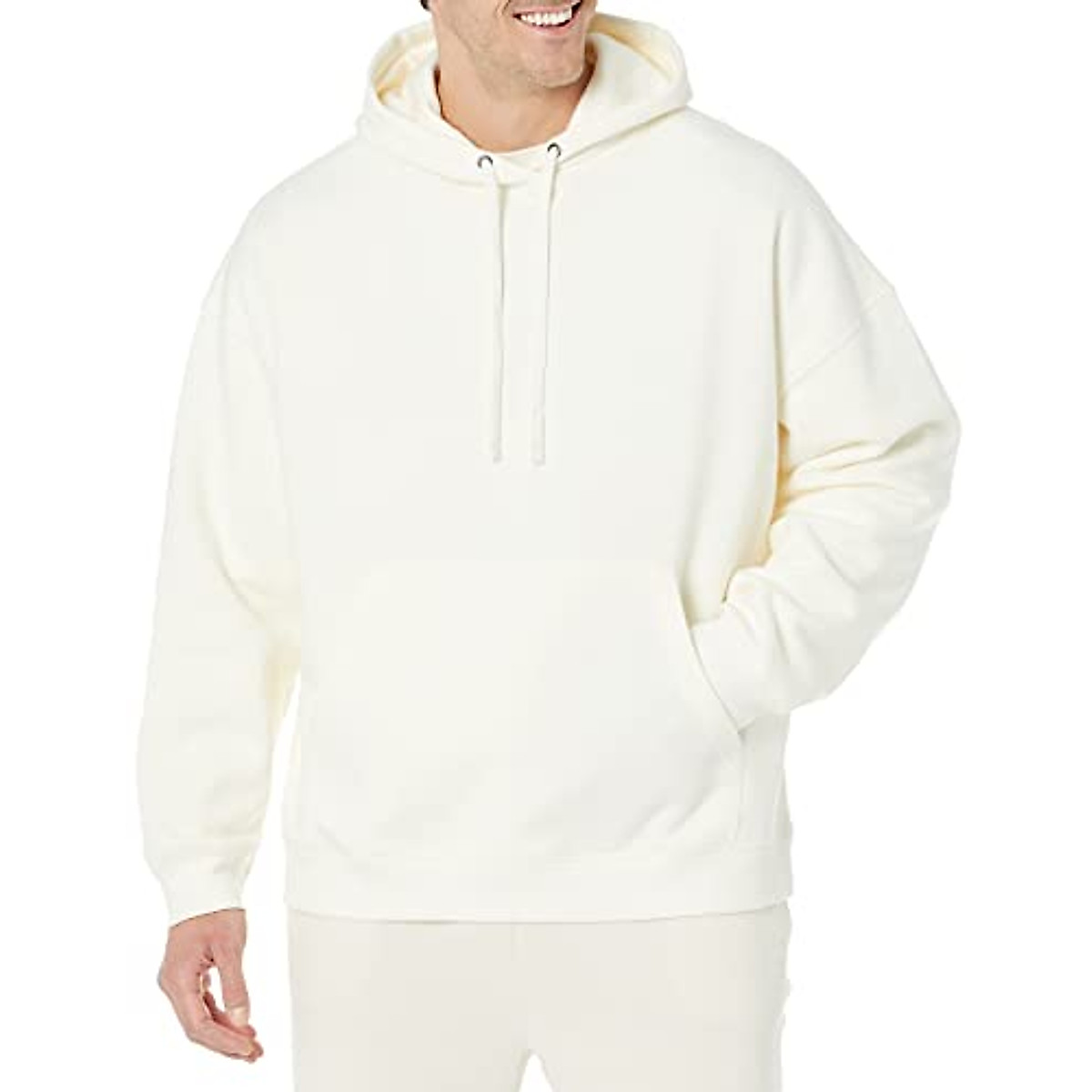 Amazon Essentials Men's Oversized-Fit Hoodie (Available in Big & Tall), Eggshell White, X-Large