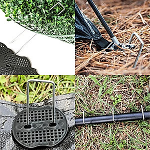 100 pcs 6 inch U-Shaped Landscape Staples and 100 pcs Fixing Gasket Sets, Garden Landscape Staples are Suitable for Outdoor Irrigation Hoses,Fixed Fences,Artificial Turf Nails and Tents.