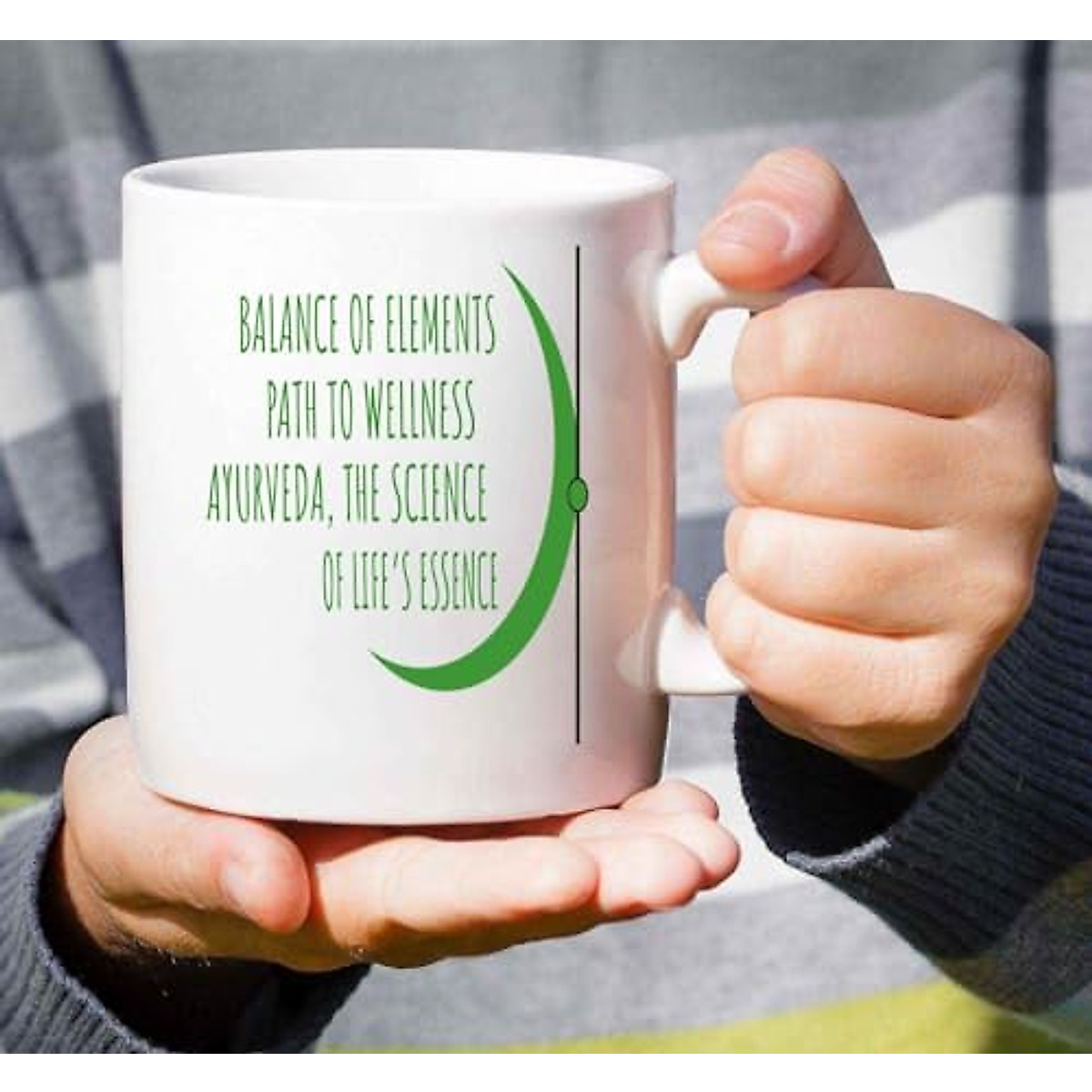 Humorous Gift Health Conscious Gifts Featuring Ayurvedic Elements, for Mother's Day Surprise for Aunt - Ayurveda Medicine Quote on Gray & Men Women Cotton 11 Oz White Ceramic Coffee Mug