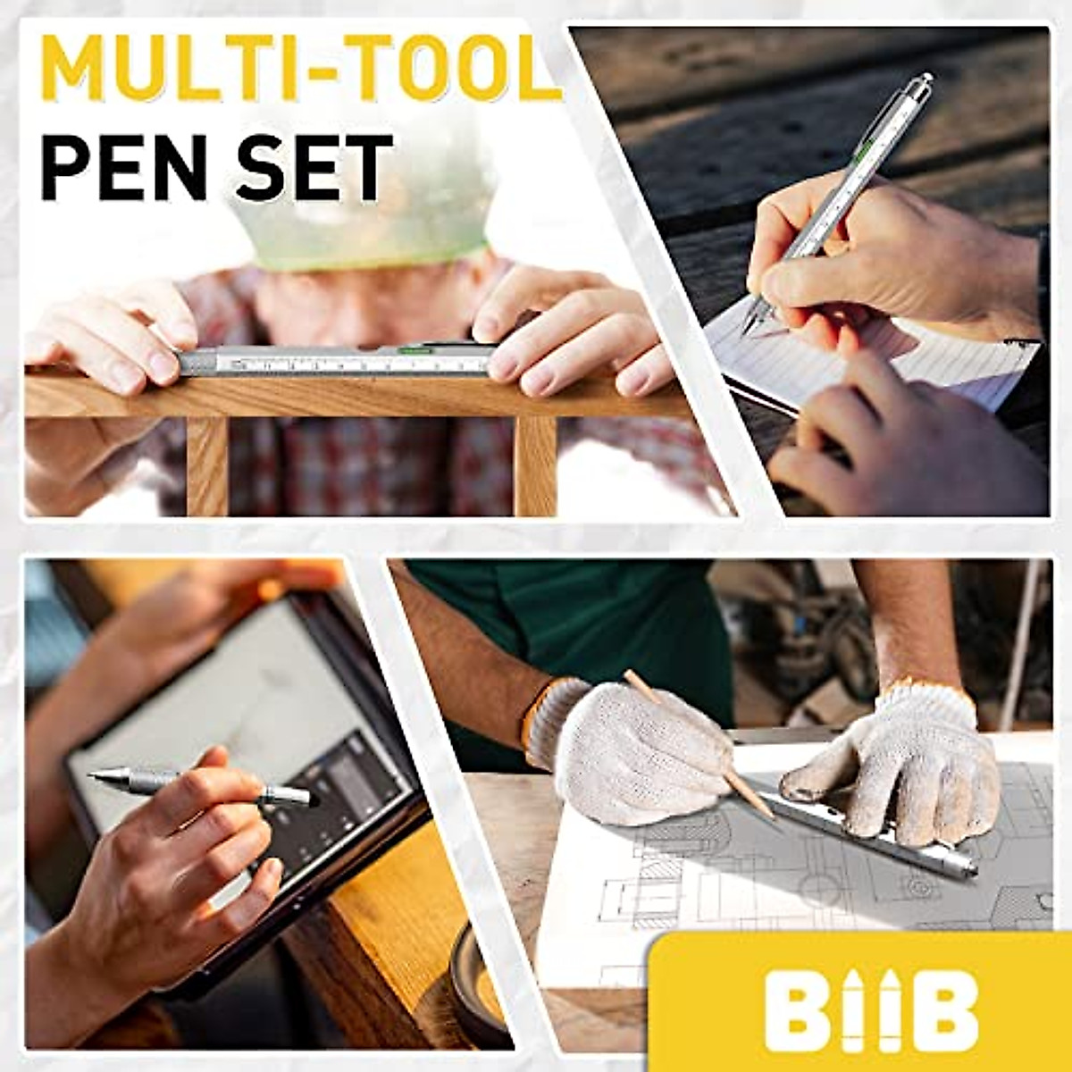 BIIB Gifts for Men, 9 in 1 Multitool Pen, Cool Gadgets for Men Gifts, Gifts for Dad, Unique Gifts for Men, Husband, Grandpa, Dad Gifts from Daughter