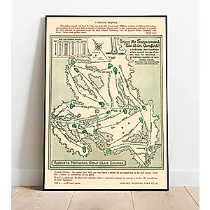 Historic Map - Augusta National Golf Club Course, 1954 - Unframed Vintage Wall Art 18in x 24in