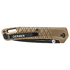 Gerber Gear Zilch Folding Pocket Knife, 3.1 Inch Plain Edge Blade, Coyote Brown