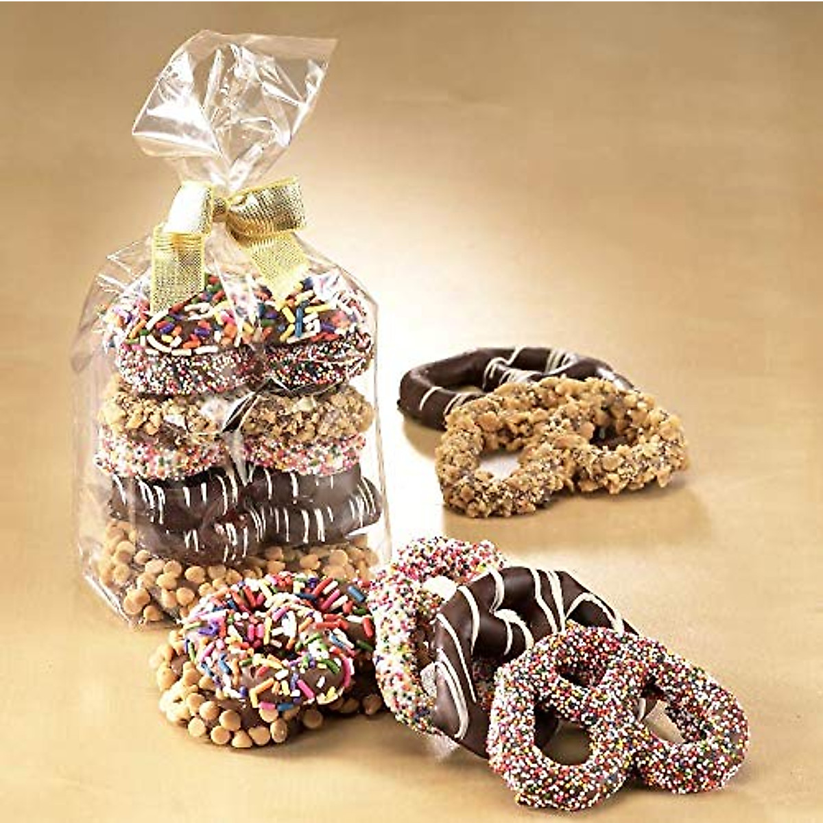 Asher's Chocolates, Chocolate Covered Pretzels Gift Basket, Holiday Assortment of Candy, Small Batches of Kosher Chocolate, Family Owned Since 1892 (8 oz, Milk & Dark)